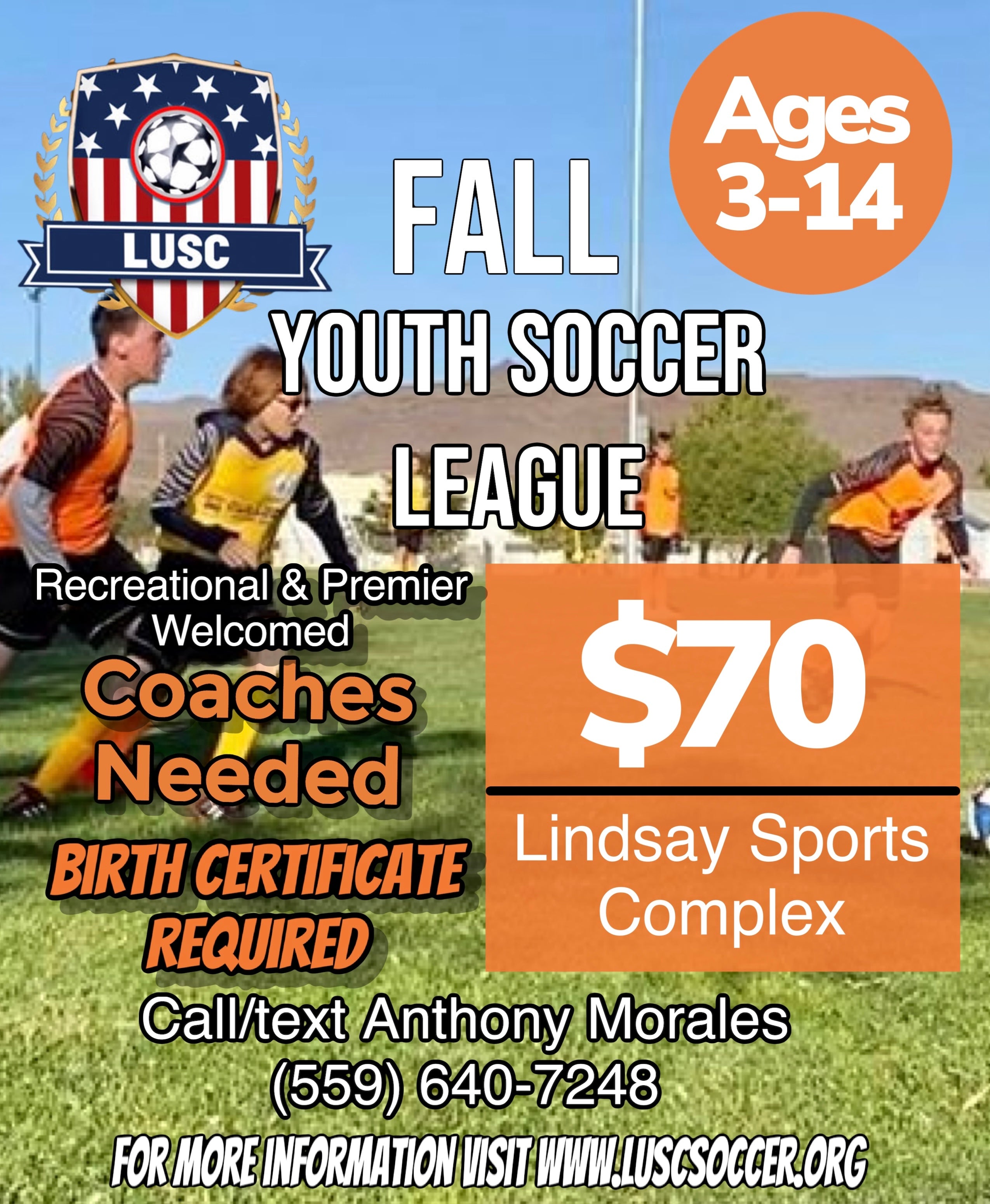 LUSC Soccer Fall league rules and regulations